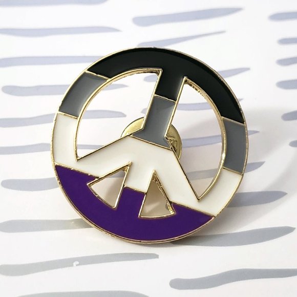 Jewelry | Asexual Pride Flag Peace Sign Pin Badge Brooch | Poshmark